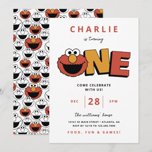 Sesame Street | Elmo - First Birthday Invitation | Zazzle