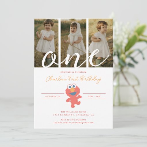 Sesame Street | Elmo First Birthday - Photo Invitation | Zazzle