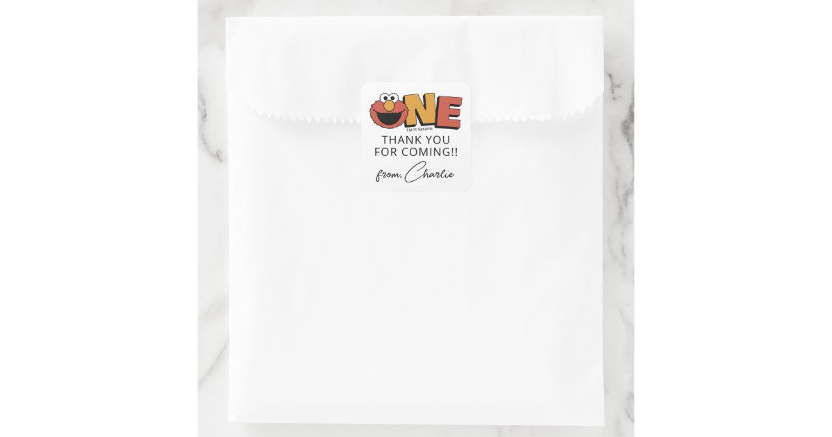 Sesame Street | Elmo - First Birthday Square Stick Square Sticker | Zazzle