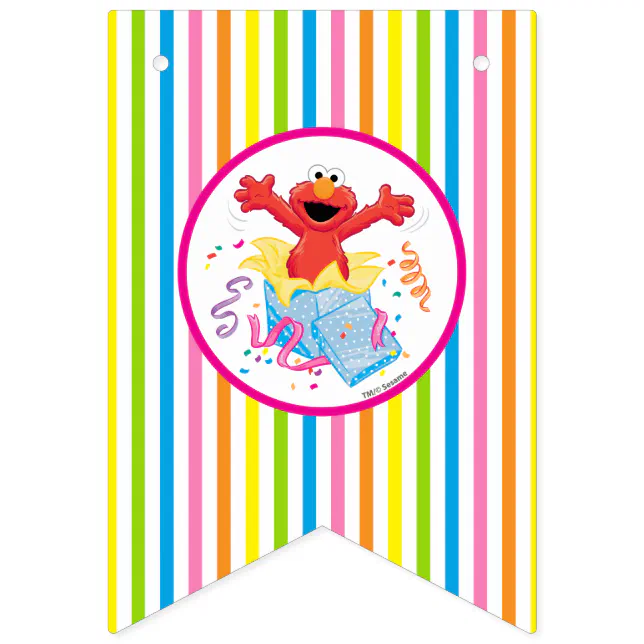 Sesame Street | Elmo Girl's Birthday Bunting Flags | Zazzle