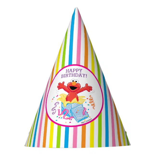Sesame Street | Elmo Girl's Birthday Party Hat | Zazzle