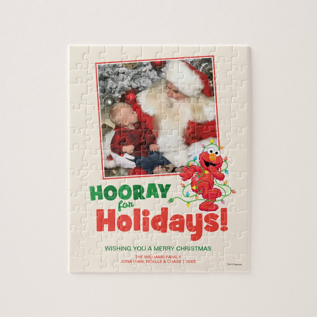Sesame Street | Elmo Holiday with Photo Jigsaw Puzzle | Zazzle