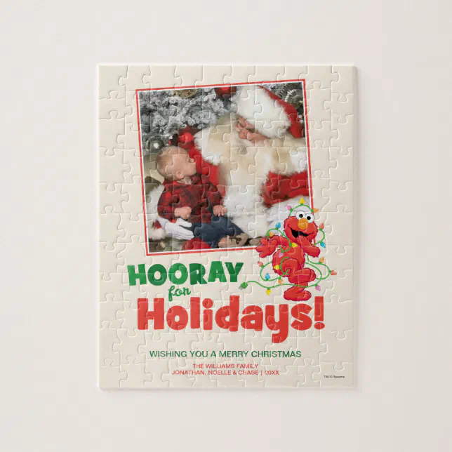 Sesame Street | Elmo Holiday with Photo Jigsaw Puzzle | Zazzle