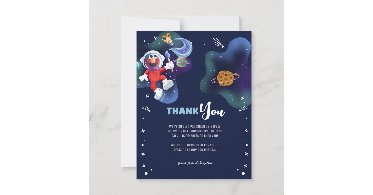 Sesame Street | Elmo - Out of This World Thank You Card | Zazzle