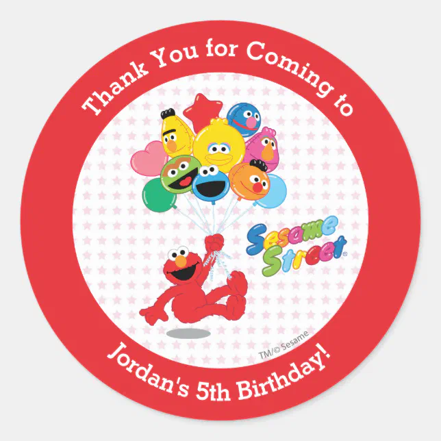 Sesame Street | Elmo & Pals Birthday Classic Round Sticker | Zazzle