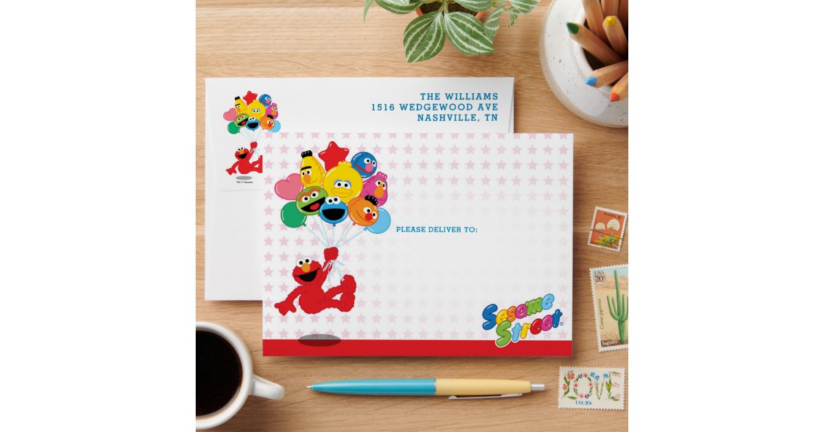 Sesame Street | Elmo & Pals Birthday Envelope | Zazzle