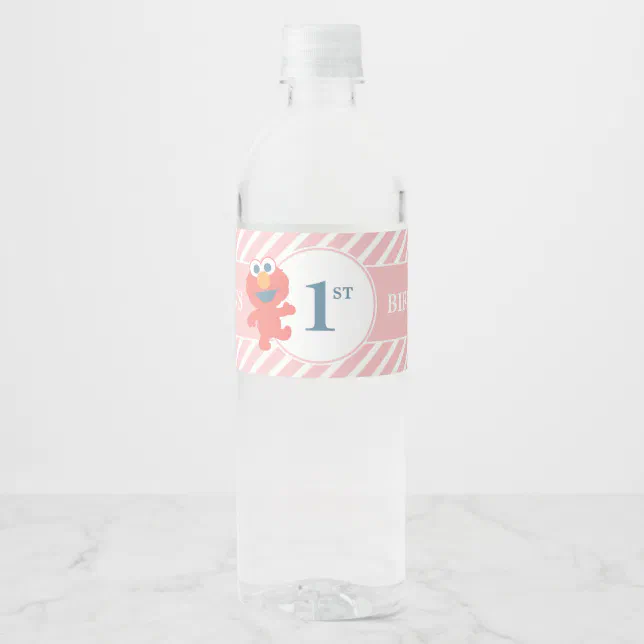 Sesame Street | Elmo - Pink Birthday Bottle Label | Zazzle