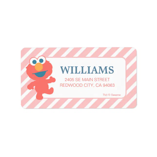 Sesame Street | Elmo - Pink Birthday Return Label | Zazzle