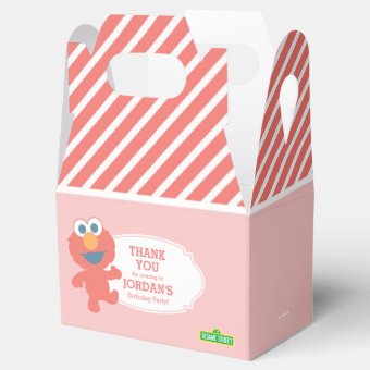 Sesame Street | Elmo - Pink Striped Favor Box | Zazzle