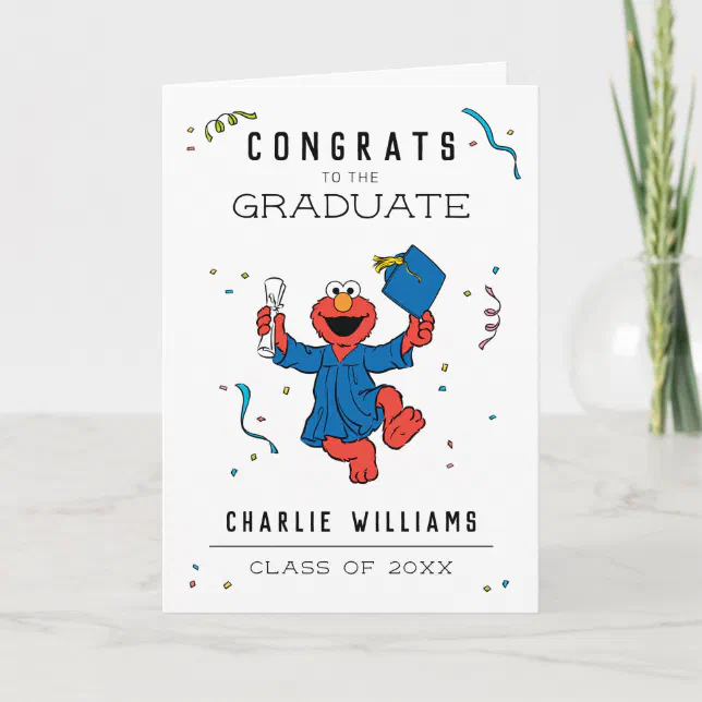 Sesame Street | Elmo Preschool Graduate Card | Zazzle