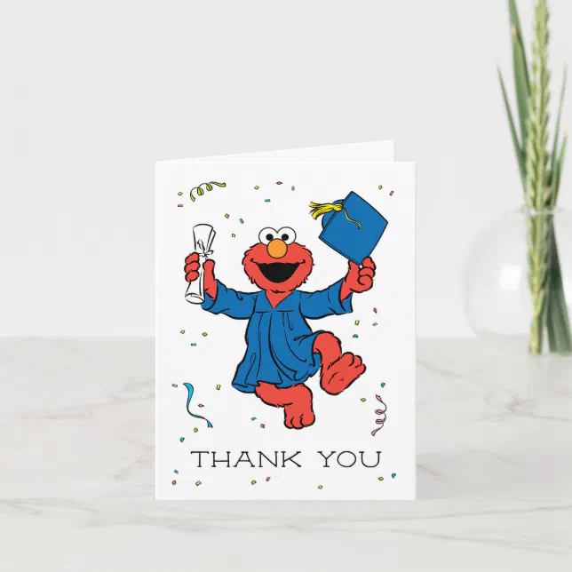 Sesame Street | Elmo Preschool Graduate Thank You Card | Zazzle