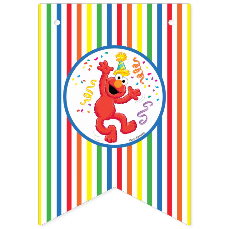 Sesame Street | Elmo - Rainbow Birthday Bunting Flags | Zazzle