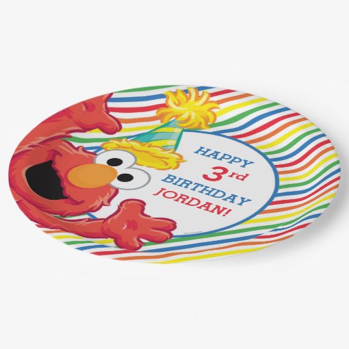 Sesame Street | Elmo - Rainbow Birthday Paper Plates | Zazzle