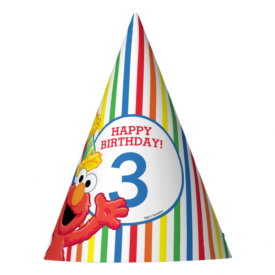 Sesame Street | Elmo - Rainbow Birthday Party Hat | Zazzle