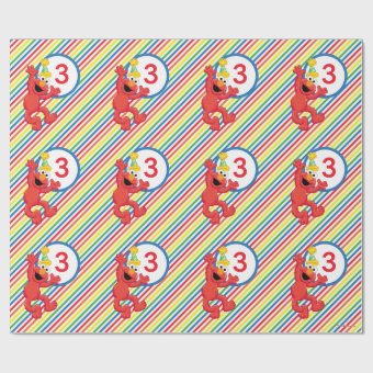 Sesame Street | Elmo - Rainbow Birthday Wrapping Paper | Zazzle