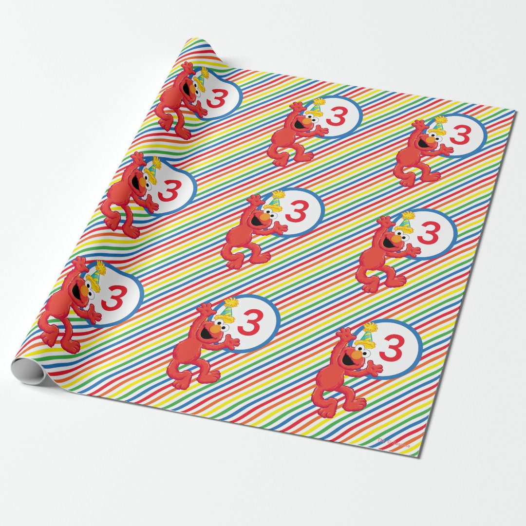 Sesame Street | Elmo - Rainbow Birthday Wrapping Paper | Zazzle