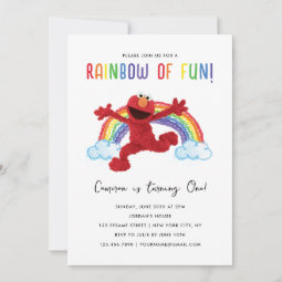 Sesame Street - Elmo Rainbow of Fun Birthday Invitation | Zazzle