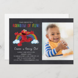 Sesame Street - Elmo Rainbow of Fun Birthday Photo Invitation | Zazzle