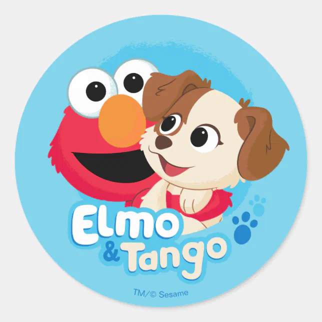 Sesame Street | Elmo & Tango Badge Classic Round Sticker | Zazzle