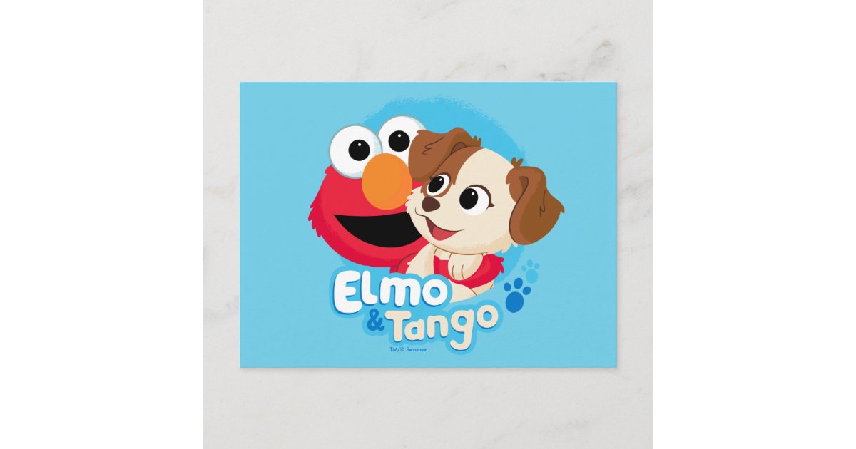 Sesame Street | Elmo & Tango Badge Postcard | Zazzle