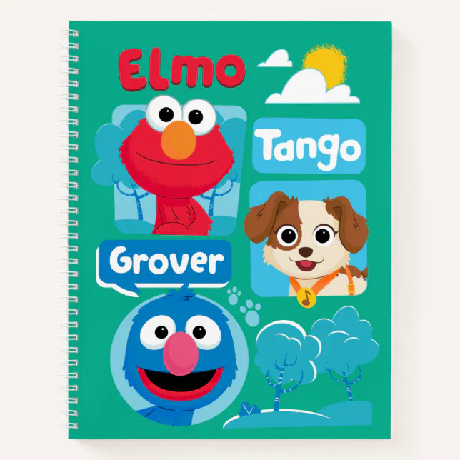 Sesame Street | Elmo, Tango, & Grover Park Graphic Notebook | Zazzle