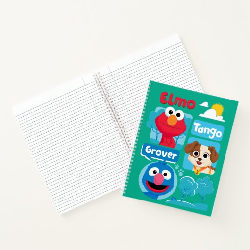 Sesame Street | Elmo, Tango, & Grover Park Graphic Notebook | Zazzle