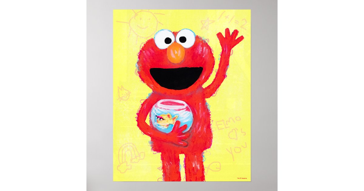 Sesame Street | Elmo with Goldfish Poster | Zazzle