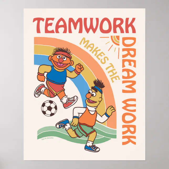 Sesame Street | Ernie & Bert Teamwork Poster | Zazzle