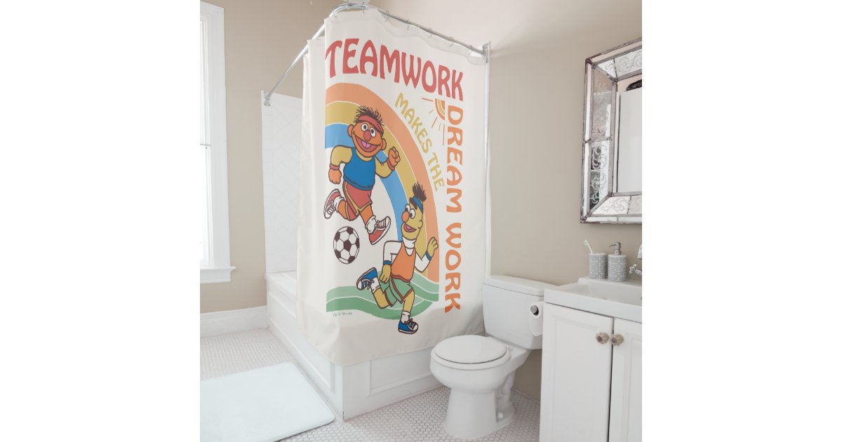 Sesame Street | Ernie & Bert Teamwork Shower Curtain | Zazzle