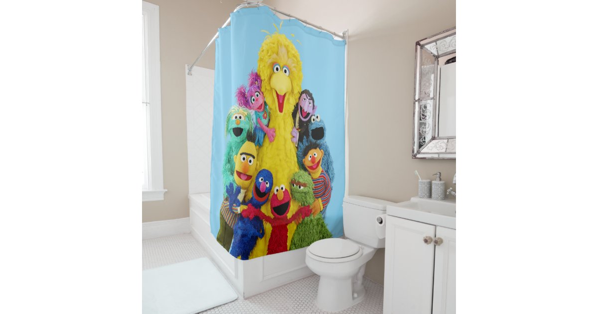 Sesame Street | Fun Colorful Pals Portrait Shower Curtain | Zazzle