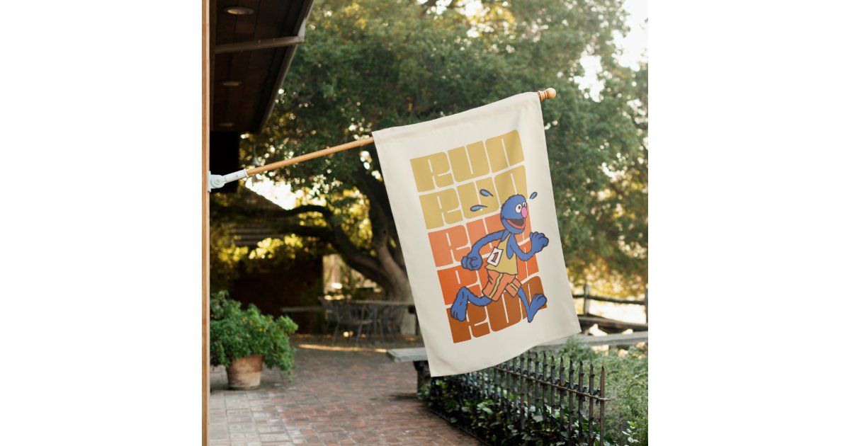 Sesame Street | Grover Runs House Flag | Zazzle