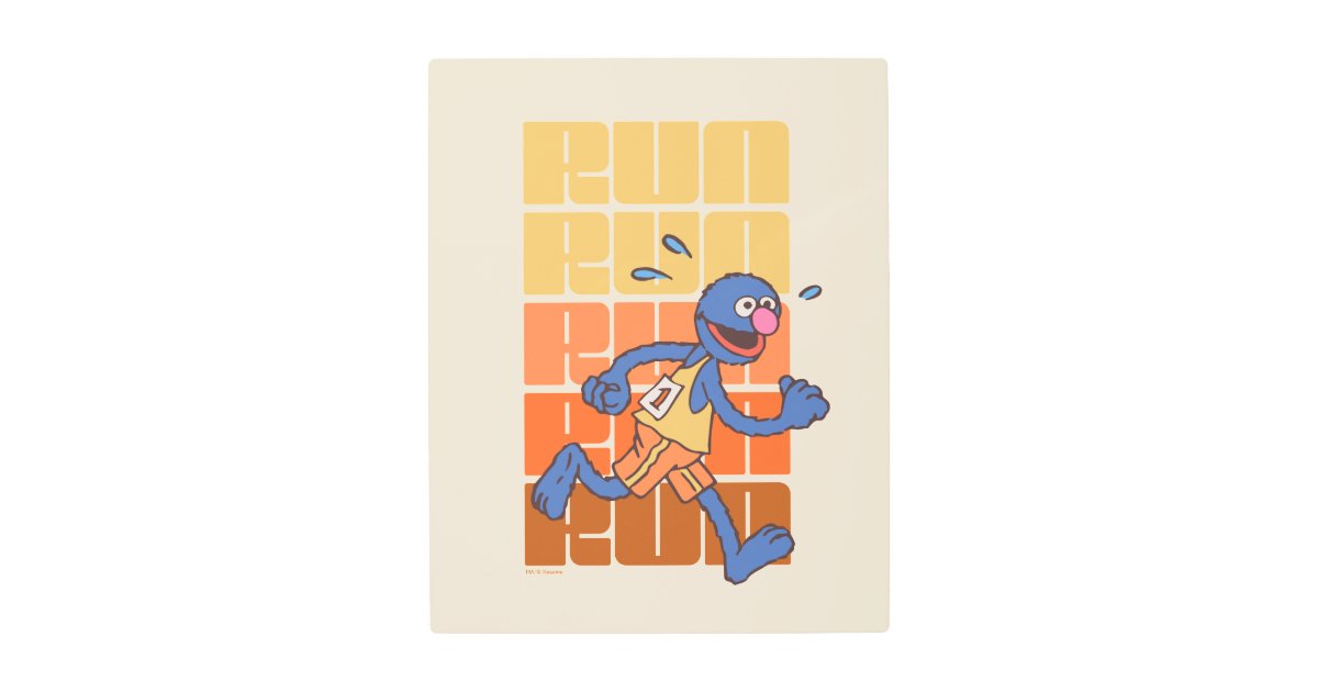 Sesame Street | Grover Runs Metal Print | Zazzle