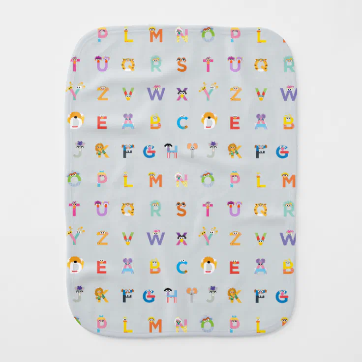 Sesame Street | Letters of the Alphabet Baby Burp Cloth | Zazzle