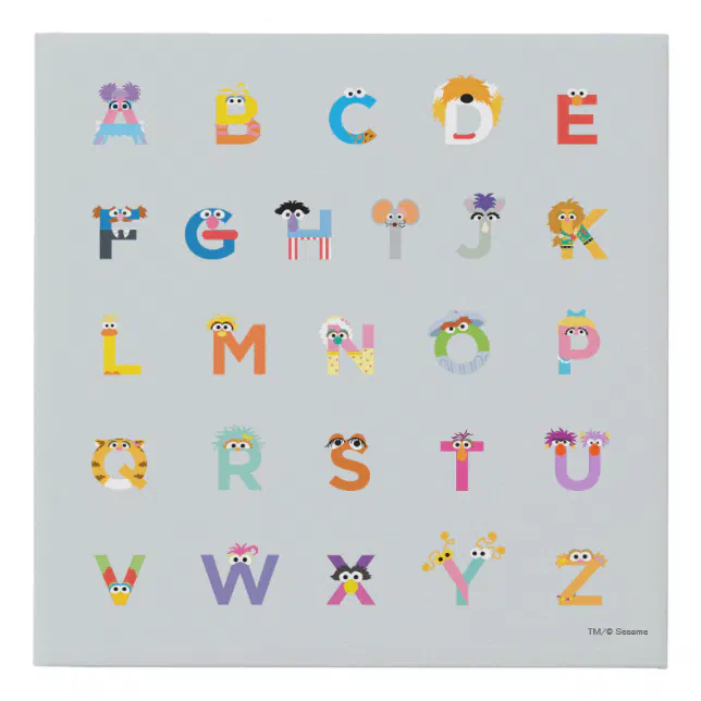 Sesame Street | Letters of the Alphabet Faux Canvas Print | Zazzle