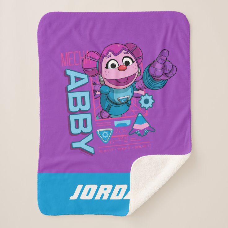 Sesame Street | Mecha Builders Abby | Add Name Sherpa Blanket | Zazzle