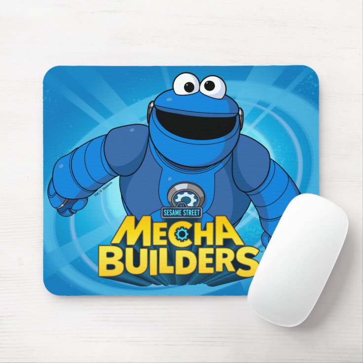 Sesame Street | Mecha Builders Cookie In Action Mouse Pad | Zazzle