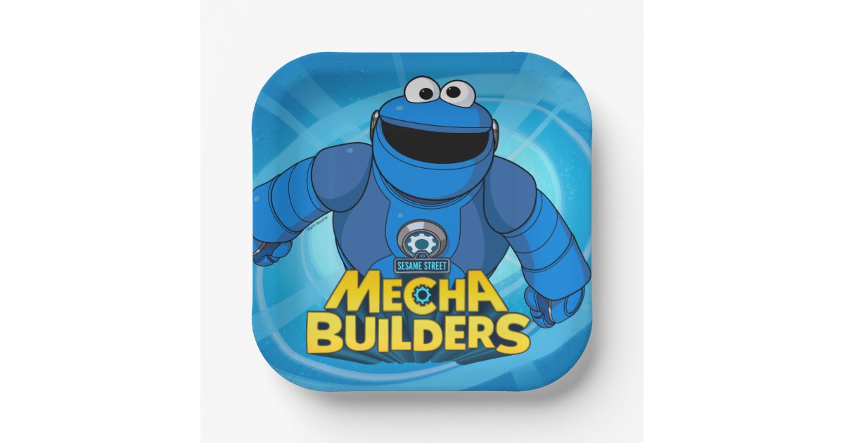 Sesame Street | Mecha Builders Cookie In Action Paper Plates | Zazzle