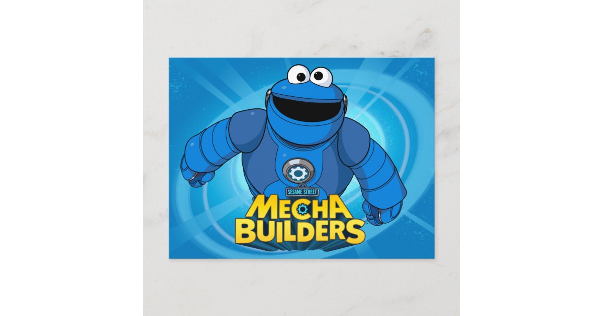 Sesame Street | Mecha Builders Cookie In Action Postcard | Zazzle