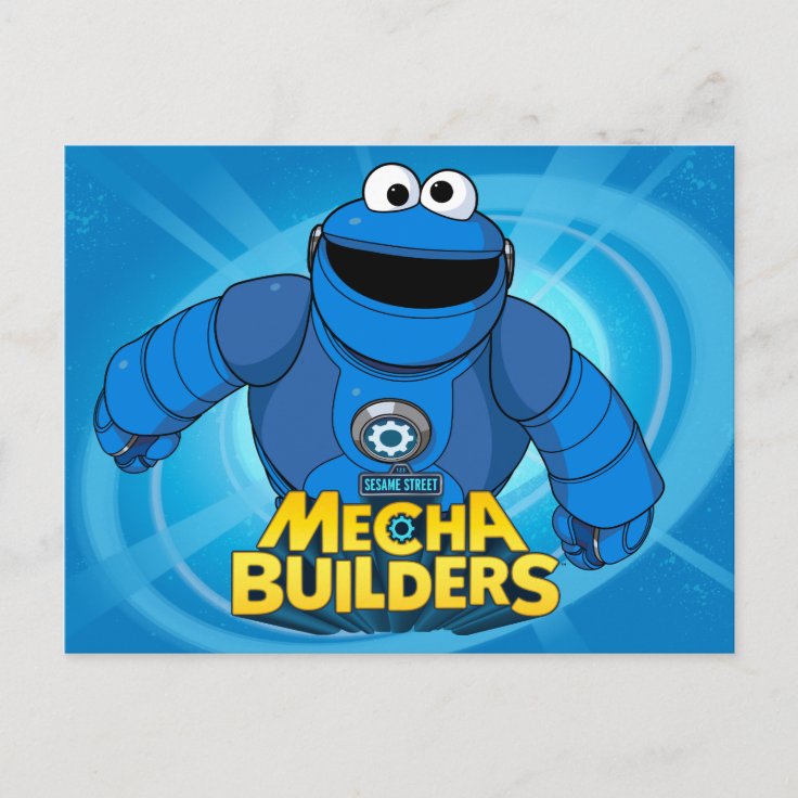 Sesame Street | Mecha Builders Cookie In Action Postcard | Zazzle