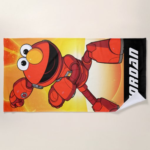 Sesame Street | Mecha Builders Elmo | Add Name Beach Towel | Zazzle