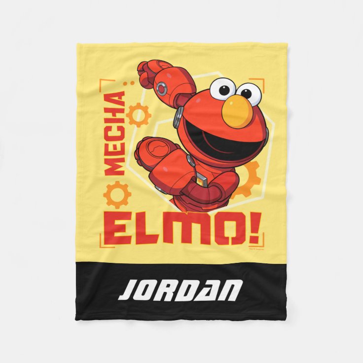 Sesame Street | Mecha Builders Elmo | Add Name Fleece Blanket | Zazzle