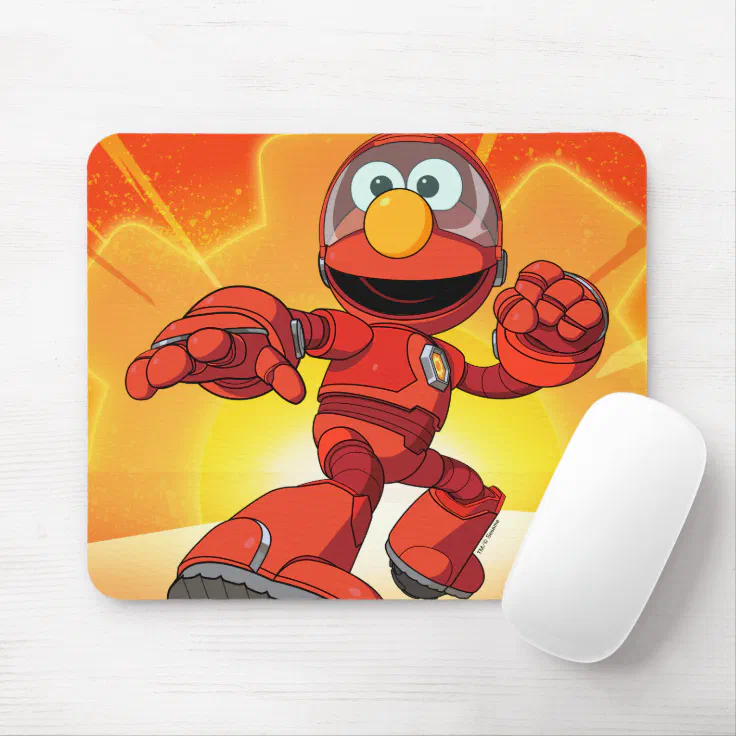 Sesame Street | Mecha Builders Elmo In Action Mouse Pad | Zazzle