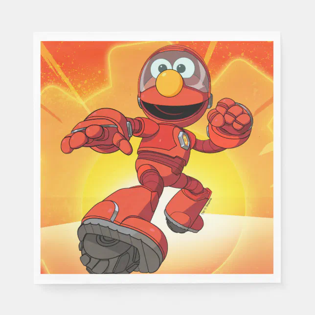Sesame Street | Mecha Builders Elmo In Action Napkins | Zazzle