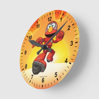 Sesame Street | Mecha Builders Elmo In Action Round Clock | Zazzle