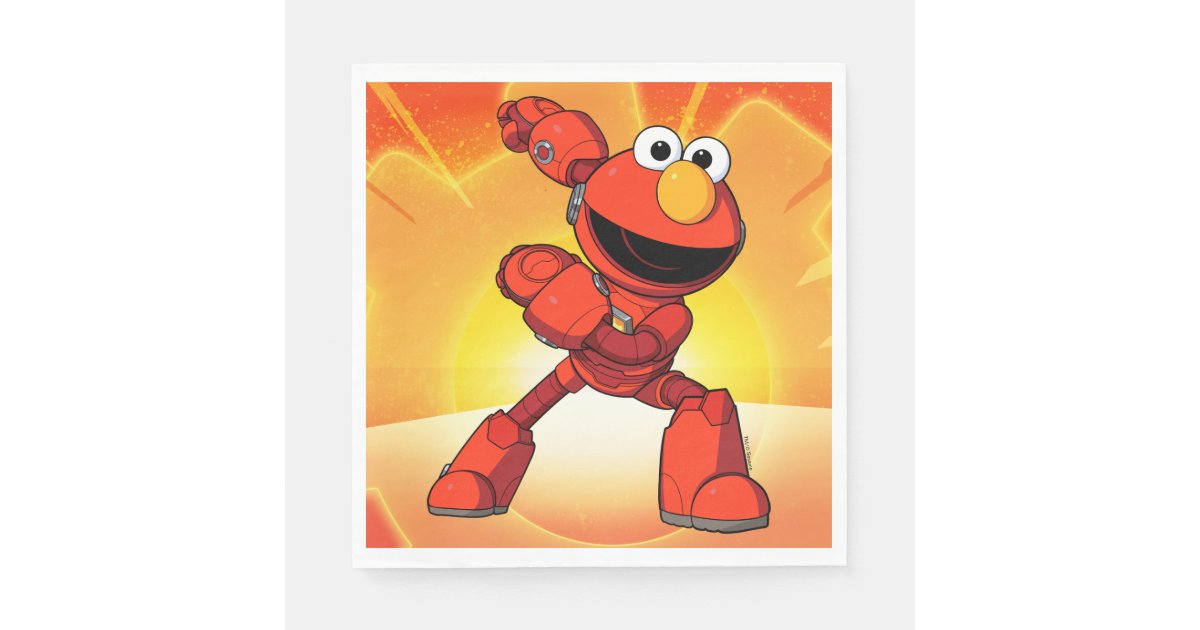 Sesame Street | Mecha Builders Elmo Napkins | Zazzle