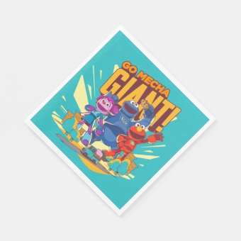 Sesame Street | Mecha Builders Go Mecha Giant! Napkins | Zazzle