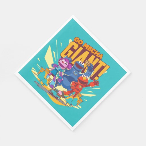 Sesame Street | Mecha Builders Go Mecha Giant! Napkins | Zazzle