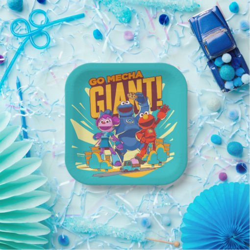 Sesame Street | Mecha Builders Go Mecha Giant! Paper Plates | Zazzle