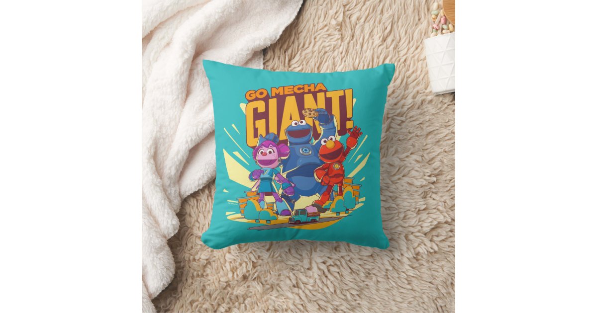 Sesame Street | Mecha Builders Go Mecha Giant! Throw Pillow | Zazzle