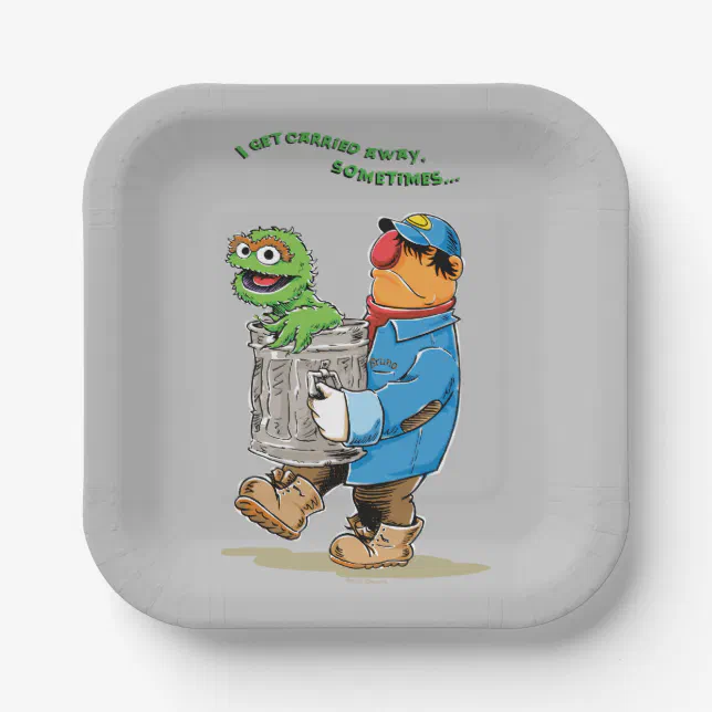 Sesame Street | Oscar & Bruno the Garbage Man Paper Plates | Zazzle